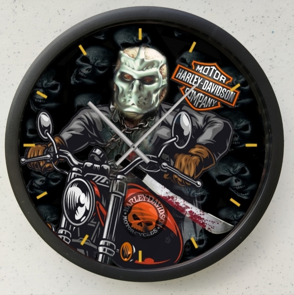 jason x Voorhees | Wall Decor | Jason Voorhees X Harley Davidson Clock ...